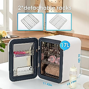 BRBLUERISE Bottle Sterilizer and Dryer 17L 4 in 1 UV Sterilizer and Dryer with Touch Screen Control Auto-Off Safety Sterilizer for Baby stuffs, Baby Bottles & Breast Pump Accessories