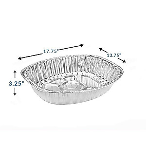 Nicole Fantini Disposable Oval Roasting Pan - Durable Turkey Roaster Pans Extra Large, Heavy-Duty Aluminum Foil, Deep, Oval Shape for Chicken, Meat, Brisket, Roasting, Baking, Recyclable: 10 Pans