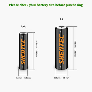 Shentec 8 Packs 2.5Ah High Capacity Rechargeable AA Batteries Ni-MH Rechargeble Battert with AA AAA Battery Charger