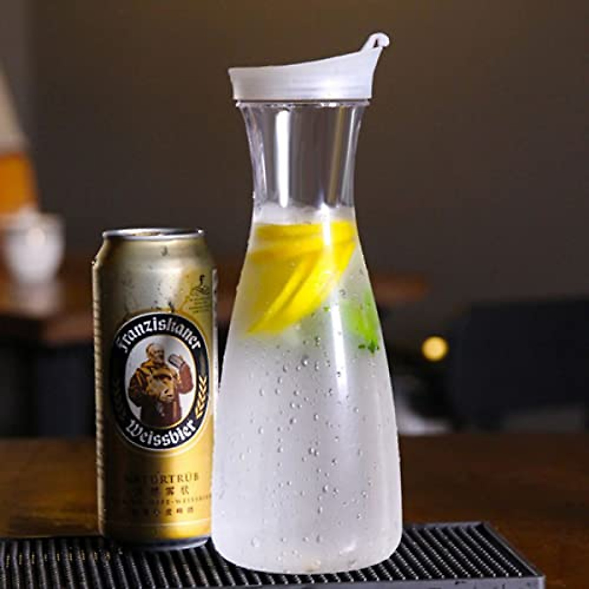 Carafes Pitchers With Lid,Clear Plastic Water Pitcher Or Beverage Drink Dispenser Jug For Cold Brew,Juice,Iced Tea, Coffee,Mimosa Bar（20 oz)