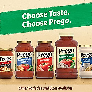 Prego Chunky Mushroom and Green Pepper Pasta Sauce, 23.75 Oz Jar (Case of 6)