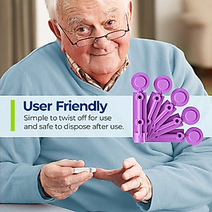 AUVON Blood Lancets, 30 Gauge 300 Twist Top Lancets with Less Pain Design Fit Most Standard Lancing Devices for Blood Sugar Kit and Glucose Meter - Purple