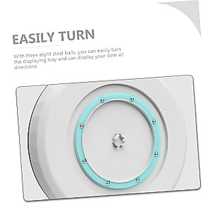 Veemoon 3pcs Steel Ball Turntable Ring Convenient Tray Holder Hardware Tabletop Turntable Ring Round Swivel Plate Bearing Desktop Turntable Ring Small Turntable Plastic Spices to Rotate