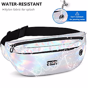 UYLIA Large Crossbody Fanny Pack with 4 Zipper Pockets for Men Women,Water Resistant Waist Pack, Gifts for Enjoy Sports Running Hiking Traveling Workout Walking Outdoors Sport