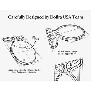 Dofira Acacia Wood Serving Platter, Decorative Deer Antler Design, 8" Round Wooden Food Dish Display Plate, Charcuterie Board Tray for Cheese Fruit, Kitchen Gift for Housewarming Wedding (Gift Box)