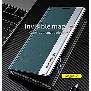 CCSmall for Xiaomi Redmi Note 10 4G (NOT 5G) Bracket Pagnetic Leather Cover for Xiaomi Redmi Note 10S TPU Shockproof Protection Flip Phone Case for Xiaomi Redmi Note 10 4G/Redmi Note 10S CX Black