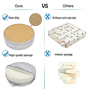 Zicac Kids' Anti-Slip Chair Booster Seat-High Chair Pad Heightening Dismountable Round Cushion (Gray)