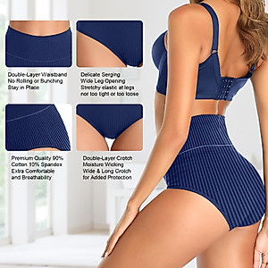 UMMISS High Waisted Underwear for Women Tummy Control Cotton Plus Size Postpartum Ladies Panties Briefs M/L