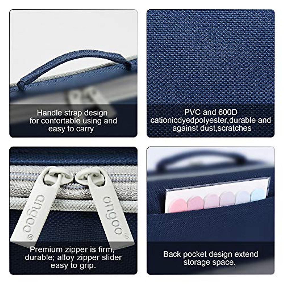 Tiyafuro Pencil Case, Portable Stationery Pencil Pouch, Handheld Pencil Bag with Zipper, Makeup Bag, Multifunctional Pen Pouch, for Boys Teens Adults Students School Office Supplies (Navy Blue)