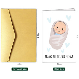 Chenive Thank You Card for Midwife OB Nurse Obstetrician, Doula OBGYN Appreciation Card, Labor and Delivery Doctor Gift, Thanks for Helping Me Out Greeting Card