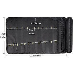 Chef 22 Slots Knife Roll Bag,Chef Knife Kit Bag(BLACK)