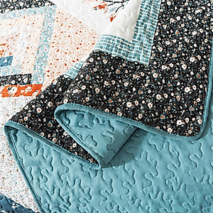 BEDIFANY Cotton King Size Quilt Sets, Lightweight King Quilt Bedding Set (98 x 106 inch) Garden Style Floral Bedspread King Size Coverlet Set for Bed Decorations - All Seasons, 3 Pieces