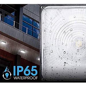 Parmida (4 Pack) LED Canopy Light, 70W, Dimmable, 110-277VAC, IP65 Waterproof, ETL-Listed, 5000K, 9.6” x 9.6”, Gas Station, Street, Area & Outdoor Lighting, Commercial Grade, Bronze