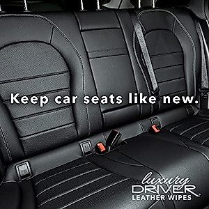 Luxury Driver All-Purpose Leather Wipes for Car Seats Leather Cleaning Wipes, Leather Car Seat Cleaner, Leather Wipes for Couch, Car Interior, Shoes and Purses - New Car Smell (36 Ct Canister)