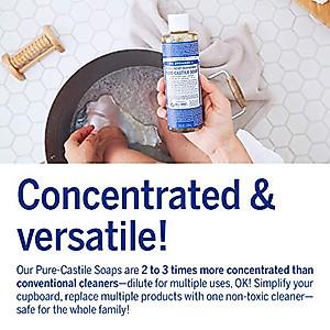 Dr. Bronner's - Pure-Castile Liquid Soap (4 Ounce Variety Pack) Peppermint, Lavender, Tea Tree, Eucalyptus, Almond - Made with Organic Oils, 18-in-1 Uses: Face, Body, Hair, Laundry, Pets and Dishes
