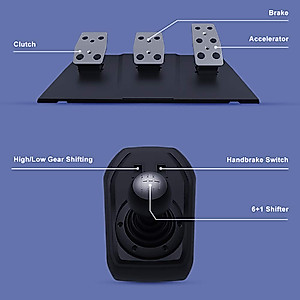 PXN PC Steering Wheel, V9 Universal Usb Car Sim 270/900 Degree Race Steering Wheel with 3-Pedals and Shifter Bundle for PC, Xbox One, Xbox Series X/S, PS4, PS3, Switch (Black)