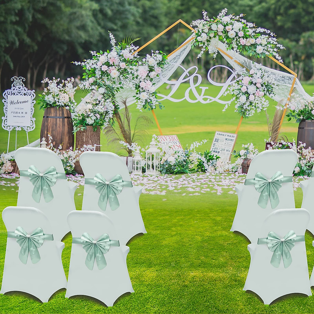 HAINARverS Stretch Spandex Folding Chair Covers 30PCS Universal Fitted Chair Cover Protector for Wedding,Party, Banquet, Holidays, Celebration, Decoration(White, 30 PCS)