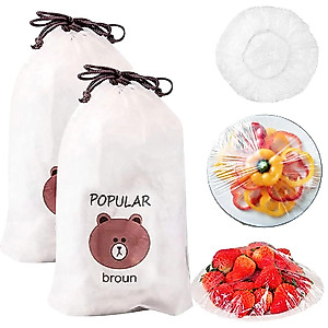 Premium:200Pcs Thicker Fresh Keeping Bags,Reusable Elastic Food Storage Covers, Shoes Cover or Shower cap,Plastic Sealing Elastic Stretch Adjustable Bowl Lids for Family Outdoor Picnic