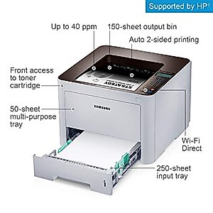 HP Samsung ProXpress M3820DW Wireless Monochrome Laser Printer with Mobile Connectivity, Duplex Printing, Print Security & Management Tools (SS372C)
