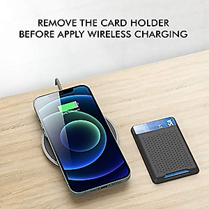 BIAJIYA Card Holder for Back of Phone for MagSafe Magnetic Silicone Wallet Compatible with iPhone 14/13/12/12 Pro/ 12 Mini/ 12 Pro Max Black