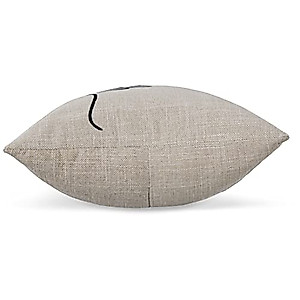 Signature Design by Ashley Whisperich Minimalist Rectangular Indoor/Outdoor Pillow with Scripted Accent, 22" x 14", Light Brown & Black