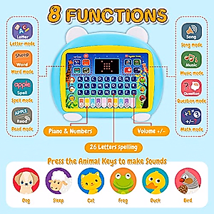 Toddler Educational Tablet Sensory Toys for Boys Age 2-4, Kids Preschool Learning Activities Games Electric Interactive Laptop with Read Spell & Talking Mode for Autism Children Birthday Presents