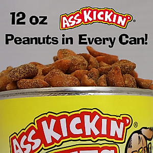 ASS KICKIN’ Habanero Pepper Spicy Hot Peanuts – 12oz - Ultimate Spicy Gourmet Gift Peanuts - Try if you dare! 3 Cans