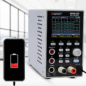 OWON SPM6103 DC Power Supply with Multimeter 2 in 1 Function 4 1/2 Digits Multimeter 10mV/1mA Resolution Power Supply with 2.8 inch LCD(60V/10A/300W)
