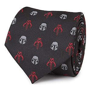 Cufflinks Inc. Star Wars Mando Black Red Men's Tie The Mandalorian Official Merch