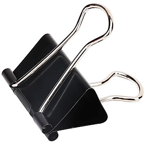 Medium Binder Clips and Paper Clips (48 Pcs) 1.25 Inch,Black Metal Medium Paper Clamps for Office, Home, School
