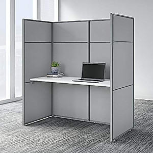 Bush Business Furniture Easy Office Cubicle Desk Workstation with Closed Panels, 60W x 66H, Pure White
