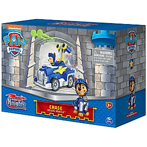 Paw Patrol, Rescue Knights Chase Transforming Toy Car with Collectible Action Figure, Kids Toys for Ages 3 and up