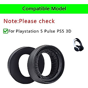 Adhiper PS5 Replacement Ear Pads Quite-Comfort Gel Headset Earpads Ear Covers Noise Canceling Ear Pads Cushions Earmuff Repair Part for Sony Playstation 5 PS5 Pulse 3D Wireless Headphone (Black)