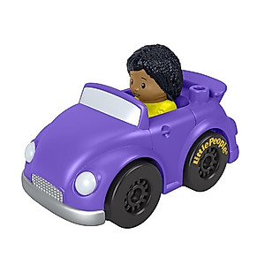 Little People Collectible Wheelies Car - HGP73 ~ Purple Convertible Love Bug Car ~ AA Girl Driving