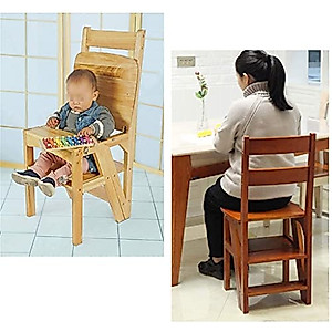 LUCEAE Step Stool Wooden Folding 4 Step Stool Portable Ladder Chair,Multifunctional Step/Stair Chair for Home Library/Closet/Bedroom Balcony