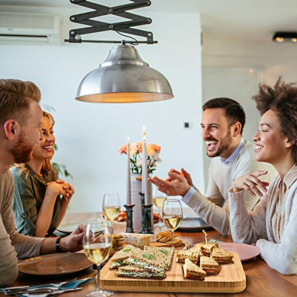 Bamboo Cheese Board and Knife Set, sungwoo Wood Charcuterie Servering Boards Set, Charcuterie Board Accessories, Cheese Plates, for Christmas Women Housewarming Day Wedding Thanksgiving