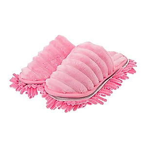 IWOWHERO 1 Pair Womens Duster Fuzzy Slippers for Women Household Vacuum Cleaners Detachable Mopping Shoes Floor Cleaning Slippers Mop Slipper Shoes Sandals Small Mop Sweeper Miss The Lazy