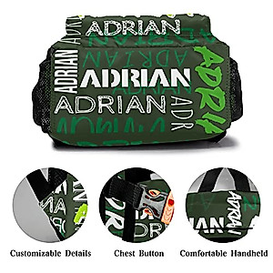 ZAACUSTOM Personalized School Backpack with Name Text, Stylish Custom Bookbag for Kids Boys Girls, Waterproof Elementary Customize Book Bag with Adjustable Shoulder Straps, 1 Pack