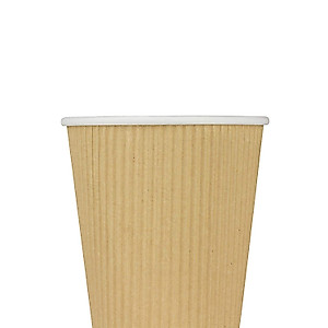 Karat C-KRC512 12 oz Ripple Paper Hot Cup (90mm Diameter), Kraft (Case of 500)
