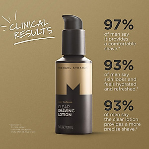 Clear Shaving Lotion by Michael Strahan | Men’s Grooming and Skincare for Dry, Sensitive Skin | Hydrating Shave Gel | 3.4 Fl. Oz