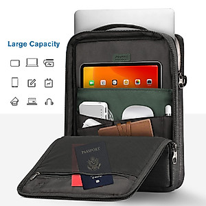 FINPAC Laptop Shoulder Bag for 14-inch MacBook Pro M3/M2/M1 Pro/Max A2779 A2442 2023-2021, 13’’ MacBook Air/Pro, Carrying Case for MacBook Air 15, Surface Laptop, HP, Dell, Acer Chromebook, Purple