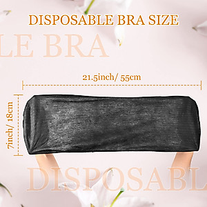 Geyoga 100 Pcs Disposable Nonwoven Bras Women Disposable Spa Top Garment Underwear Individually Pack Brassieres(Black)