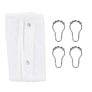 Yosooo 6 Pockets Mesh Shower Organiser Bathroom Over The Door Hanging Mesh Pockets Storage Bag Holder Hanging Caddy with Hooks Quick Dry Bathroom Storage Basket