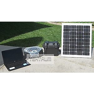 Tektrum Rugged Portable 500w/1000w Power Source Station, Silent Gas Free Generator, 312Wh/26Ah Battery, 12V/AC/USB Outputs, Charge Solar/Wall/Car -for Emergency- Plug-N-Play (50w Solar Panel)