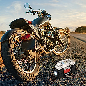 GSPSCN Portable Digital Car Tire Inflator with Gauge 150Psi Auto Shut-Off, Heavy Duty Double Cylinders 12V Air Compressor Pump with LED Light for Auto,Truck,Car,Bicycles,RV,SUV,Balls etc.