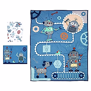 Bedtime Originals Robbie Robot 3-Piece Crib Bedding Set, Blue