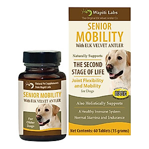 Wapiti Labs 60 Count Senior Dog Mobility with Elk Velvet Antler Tablets