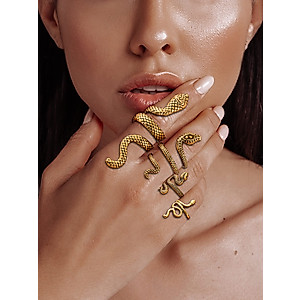 Choistily Snake Rings for Women Silver Vintage Snake Knuckle Rings Open Adjustable Snake Wrap Rings