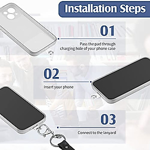 24 Pcs Phone Lanyard Tab Universal Phone Tether Patches TPU Replacement Patches Compatible Phone Case Lanyard Cell Phones Case Safety Lanyard Non Adhesive (Clear)