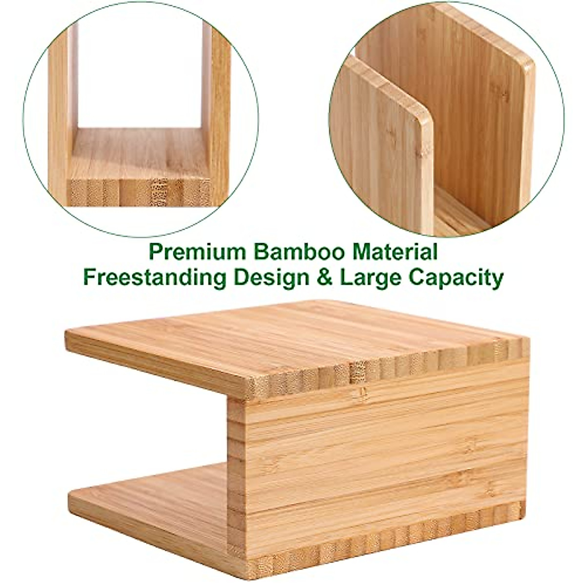 MaxGear Napkin Holder Bamboo Napkin Holders for Tables, Tabletop Freestanding Tissue Dispenser,Wooden Napkin Holder Dispenser Stand,Napkin Holder Organizer for Kitchen Restaurant Home Decor 1Pack